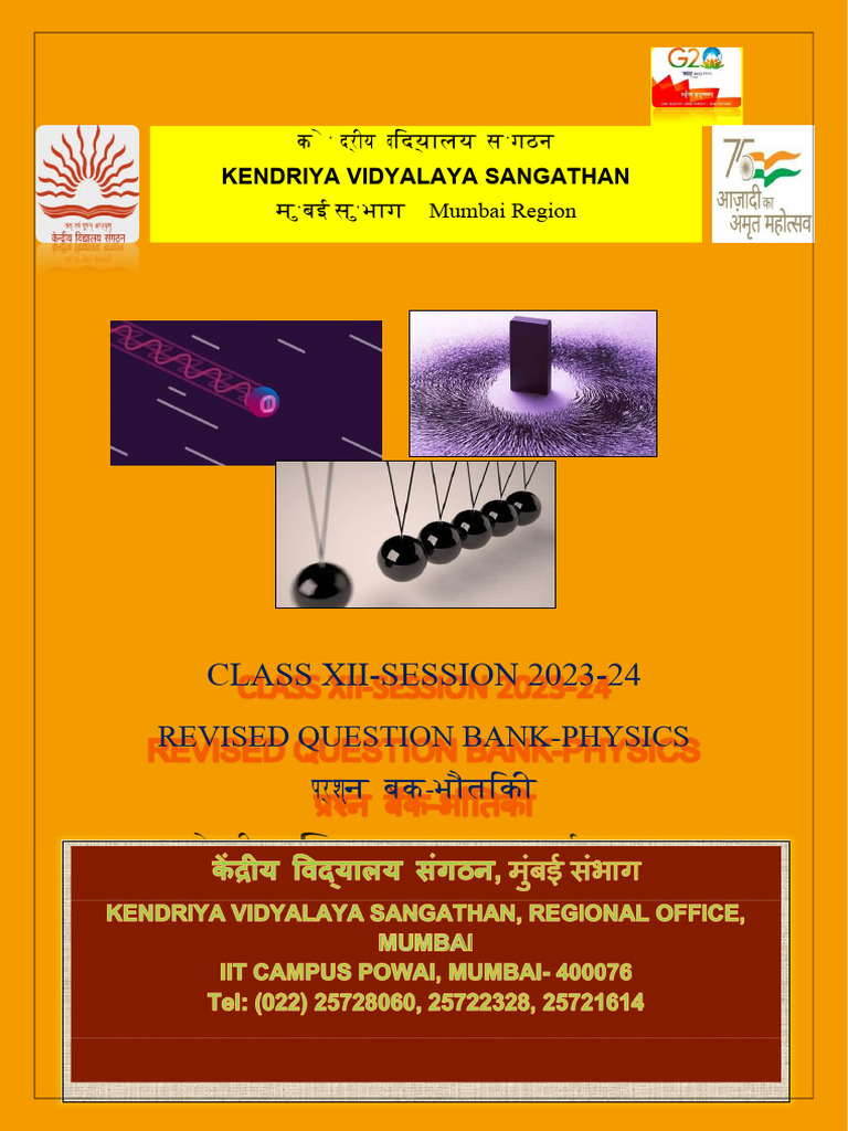 Class XII Physics Revised Question Bank | PDF | Magnetic Field | Optics