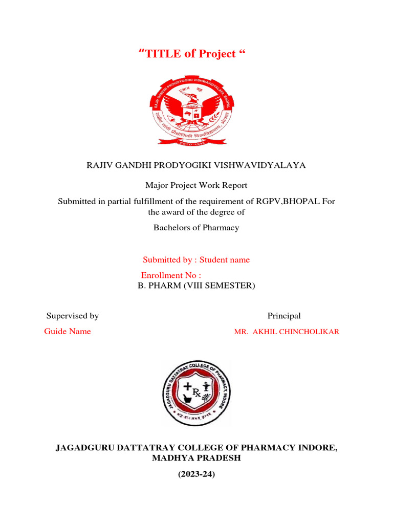 JDCP Project Report Formate | PDF | Thesis | Academia