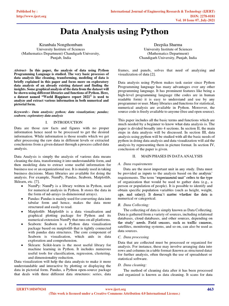 IJERT_Data_Analysis_using_Python | PDF | Data Analysis | Computer ... IJERT_Data_Analysis_using_Python | PDF | Data Analysis | Computer ...