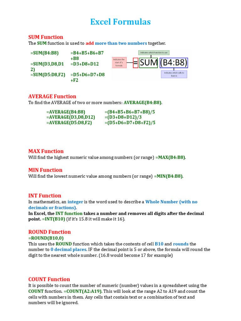 Excel Functions | PDF | Numbers | Decimal