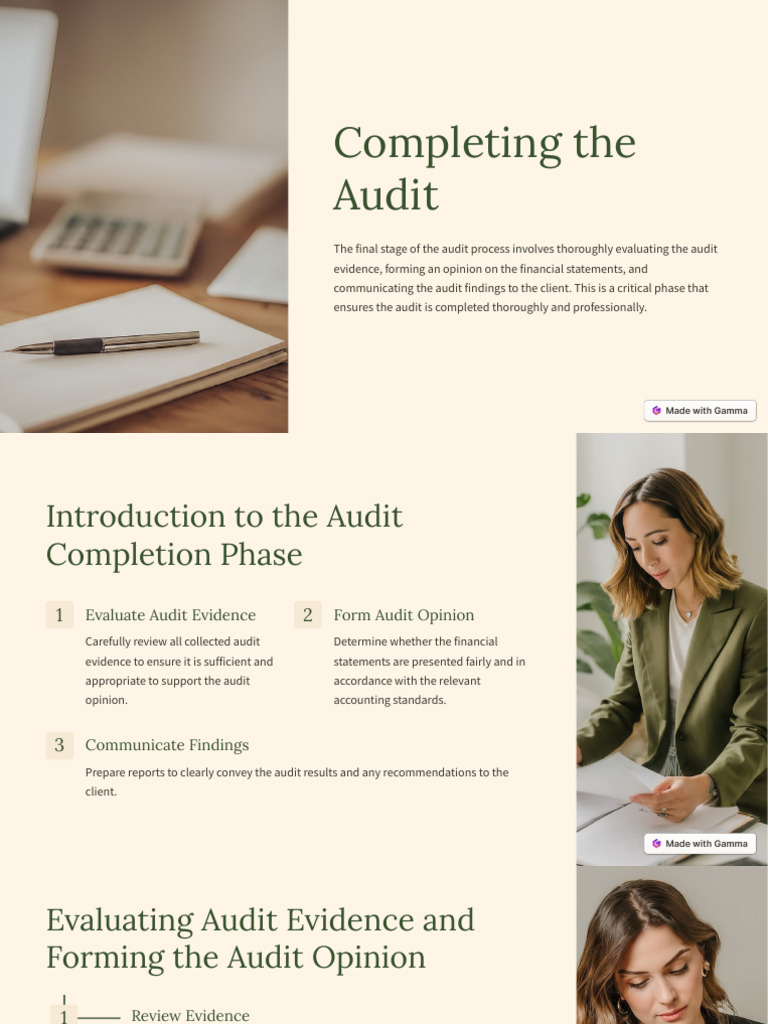 Completing The Audit | PDF | Audit | Internal Control