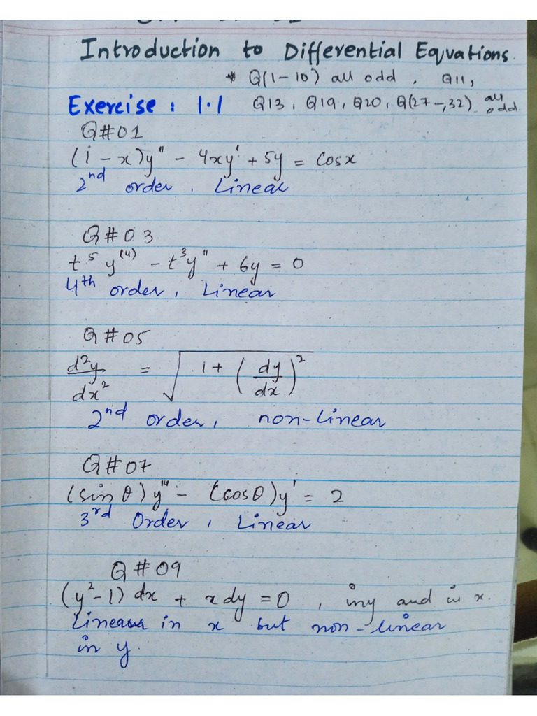 Calculus - Exercise #1.1 | PDF