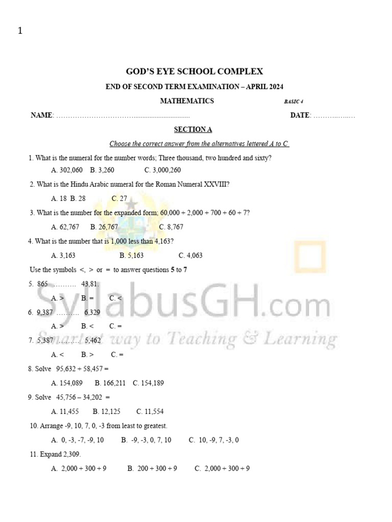 MATHEMATICS BASIC 4 | PDF | Numbers | Mathematical Notation