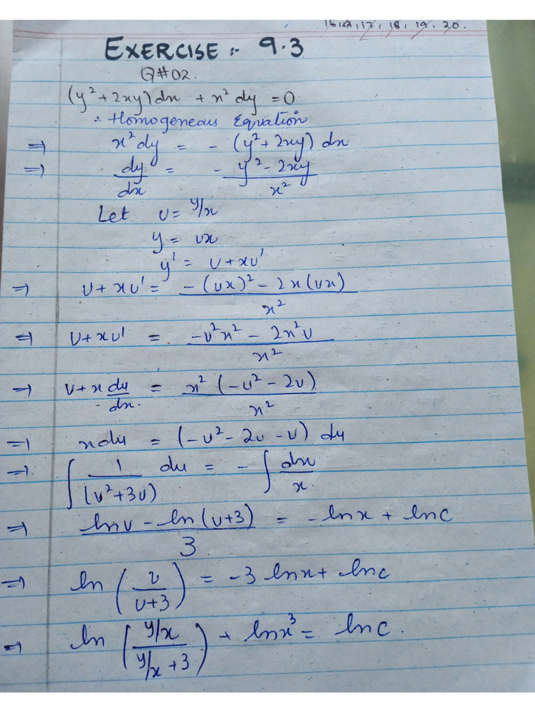 Calculus - Exercise #9.3 | PDF