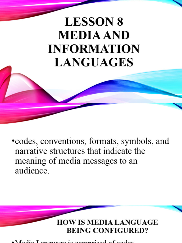 Lesson 8 Media and Information Languages 2 | PDF | Media (Communication)