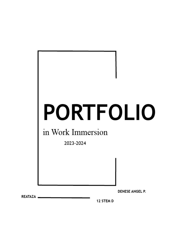 Work Immersion Portfolio Format | PDF | Health Care | Hospital