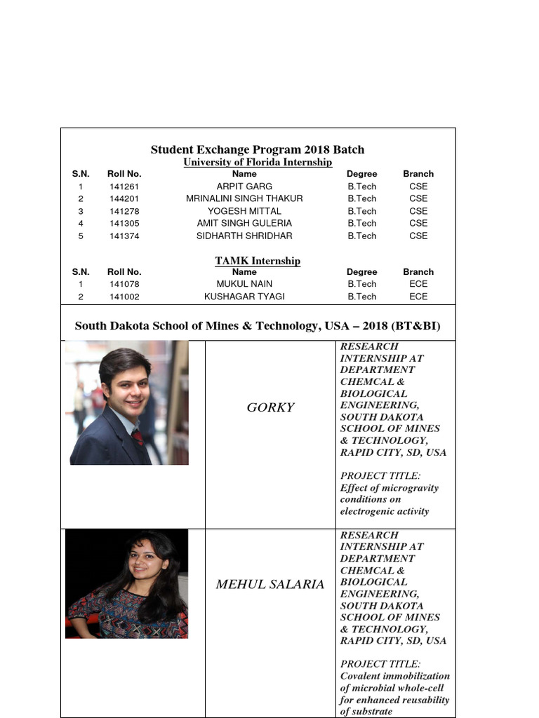 Student Exchange Program Pdf Life Sciences Biotechnology