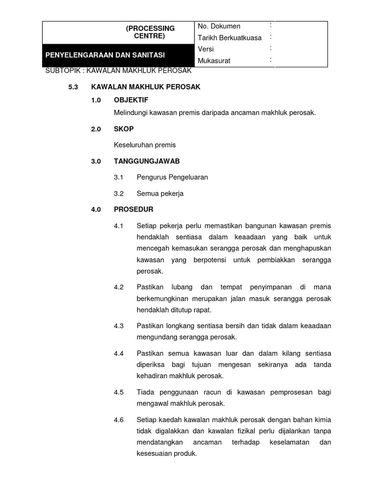 Kawalan Makhluk Perosak | PDF