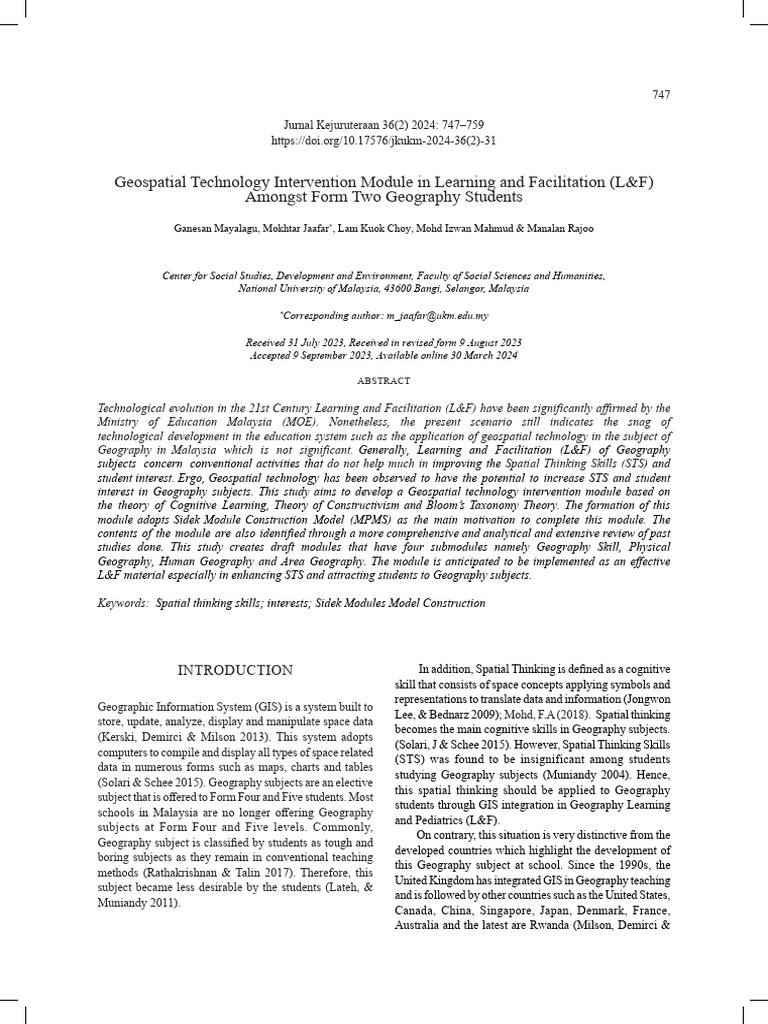 Papar New 2024 Ganesan | Download Free PDF | Geography | Constructivism (Philosophy Of Education)