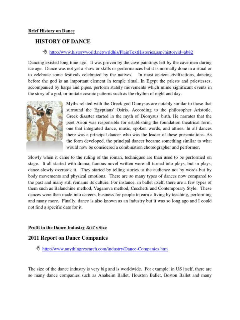 Overview of the Dance Industry | PDF | Ballet | Dances