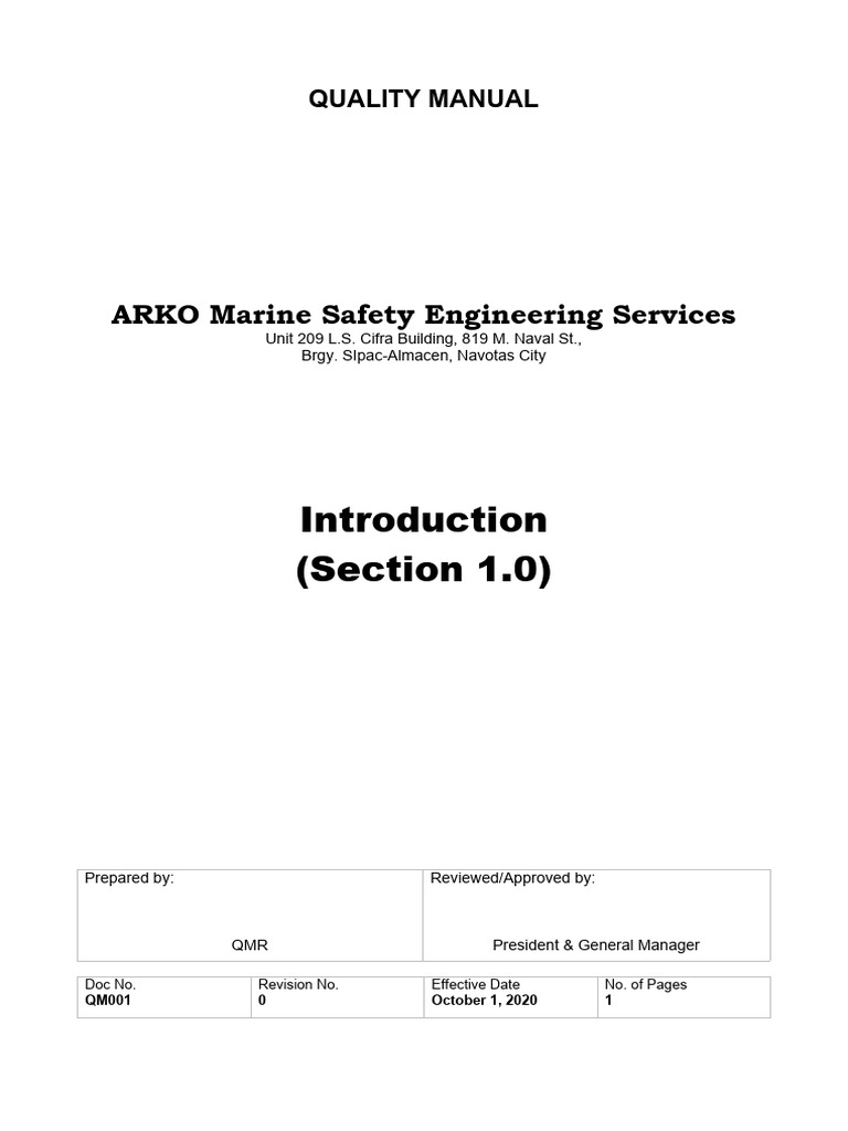 ARKO Quality Manual | PDF