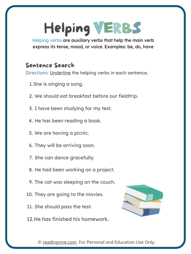 Helping Verbs Identification Exercise | PDF