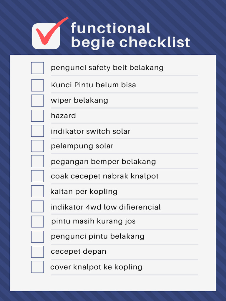 Blue and White Striped Checklist | PDF