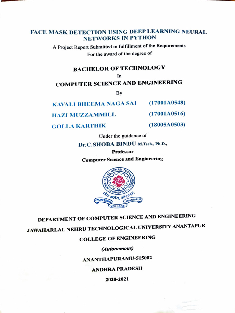 Face Mask Detection Using DLNN | PDF | Computer Vision | Computer Science