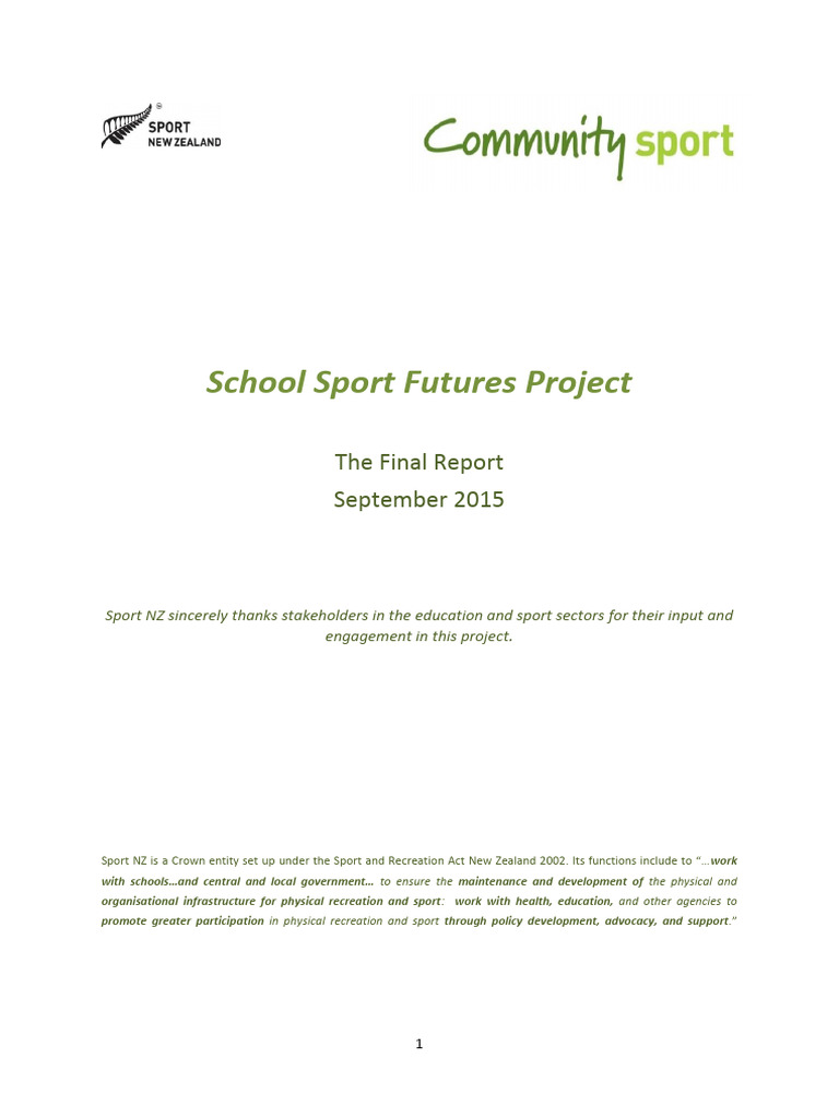 School Sport Futures Project Final Report | PDF | Physical Education ...