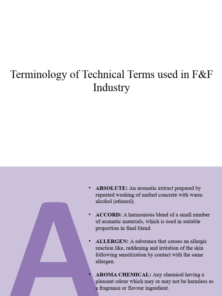 Technical Terms in Fragrance Industry | PDF | Perfume | Odor