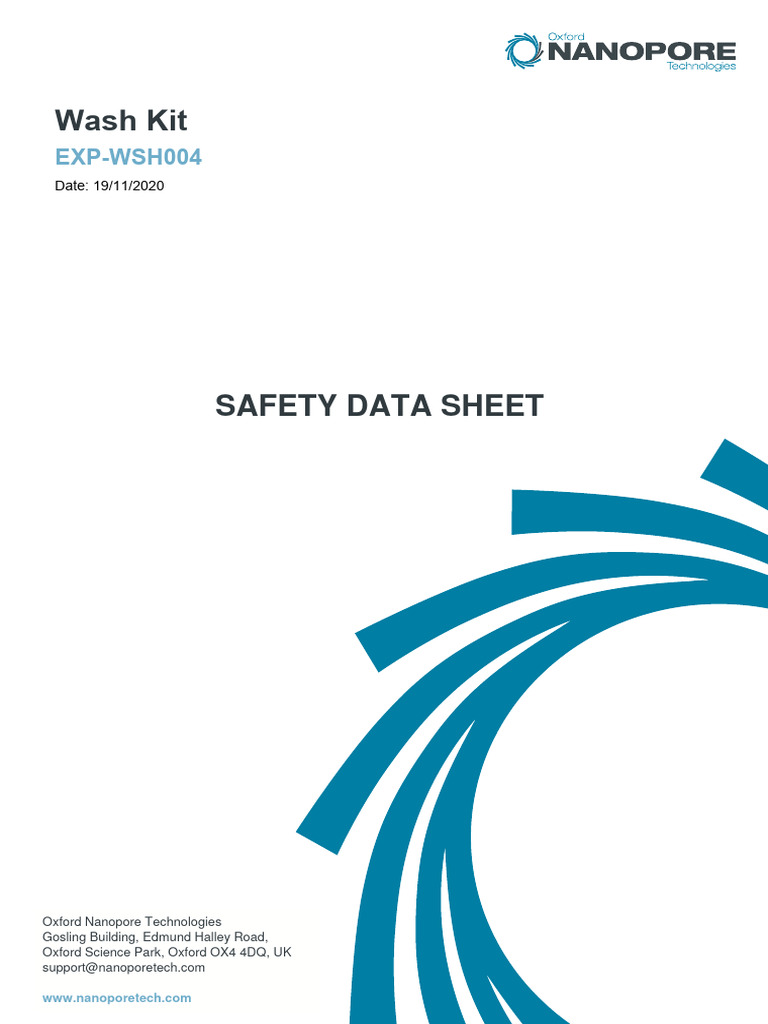 EXP-WSH004 Wash Kit Safety Data Sheet | PDF | Working Conditions ...