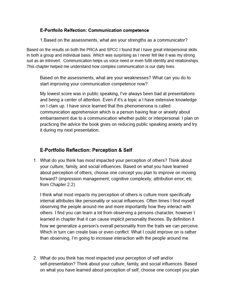 E-Portfoilo Assignments | Download Free PDF | Interpersonal ...