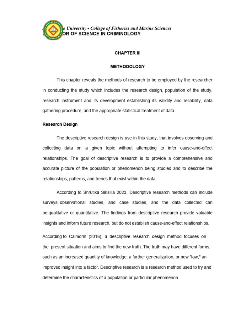 Chapter III 3 | PDF | Methodology | Survey Methodology