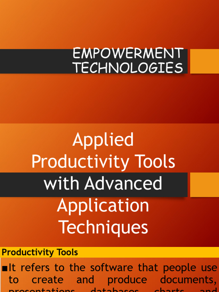 Applied-Productivity-Tools | PDF | Spreadsheet | Window (Computing)