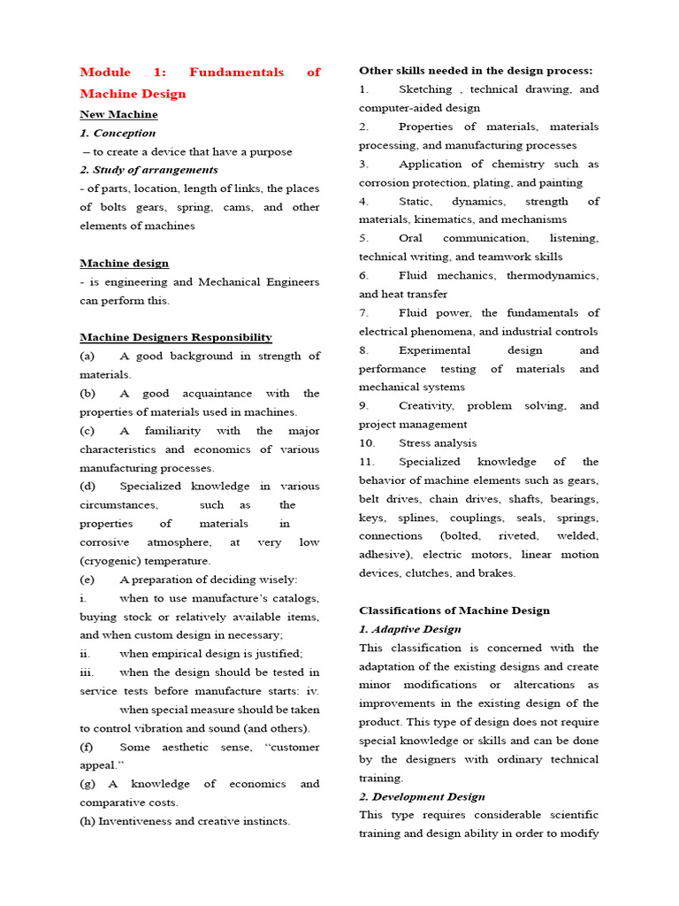 Machine Design Fundamentals Explained | PDF | Machines | Reliability ...