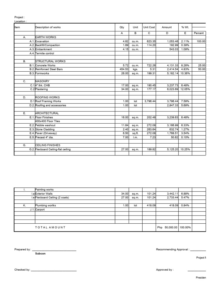 4 - Billing Format | Download Free PDF | Materials | Structural Engineering