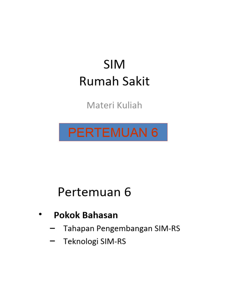 Tahapan Pengembangan SIM Rumah Sakit | PDF | Bisnis | Komputer