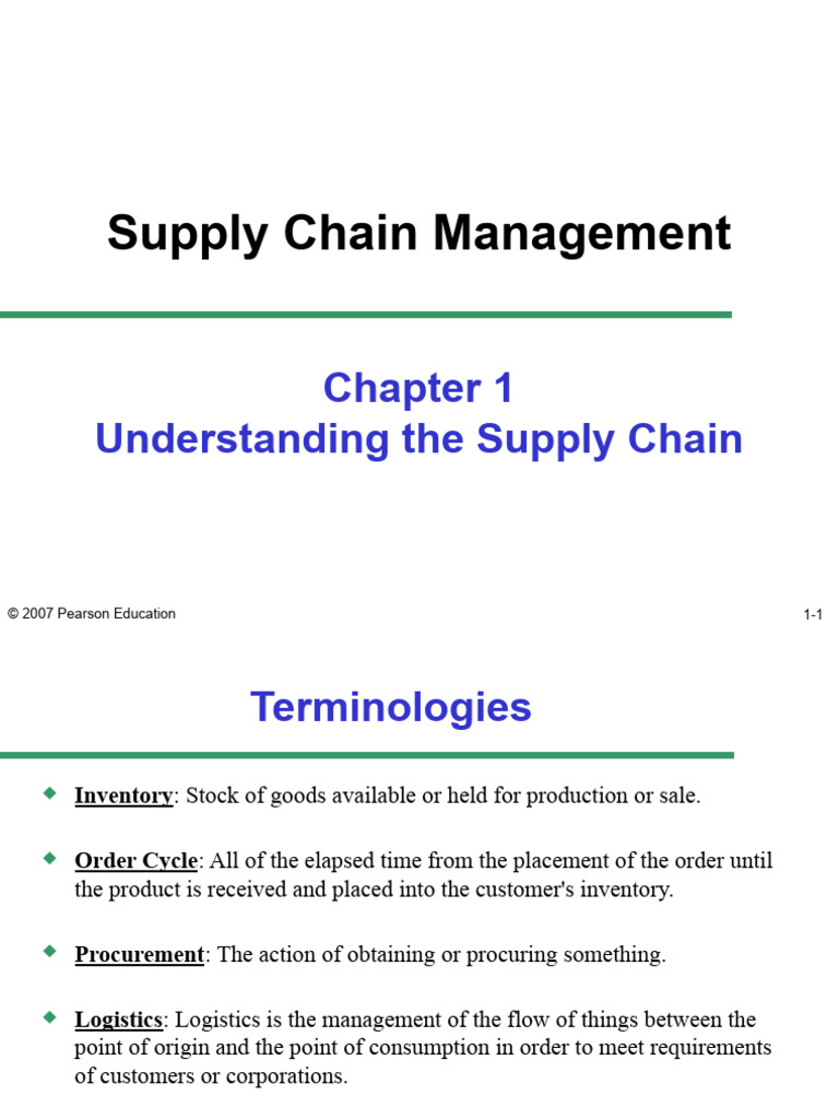 Lecture 2 - CH 1 | PDF | Supply Chain | Supermarket