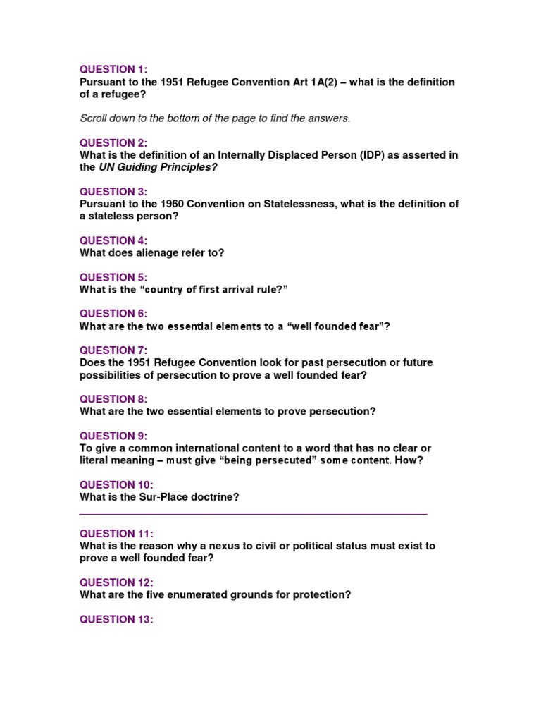 Forgotten Refugees Quiz | PDF | Refugee | Human Migration