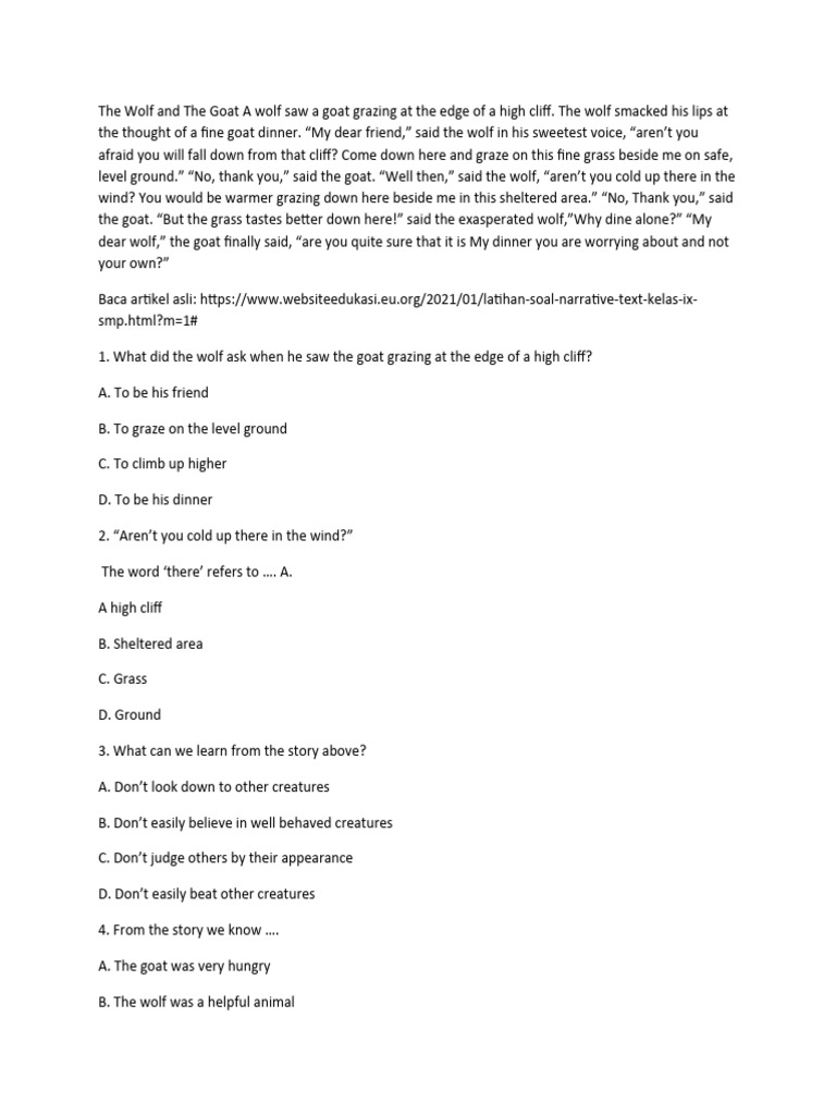 soal narrative text-WPS Office | PDF