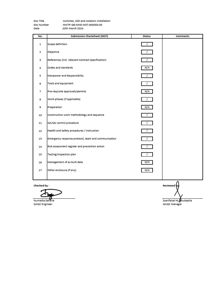 RWTP GB MNE MST 000050 Switches, Sso and Isolators | PDF | Personal ...