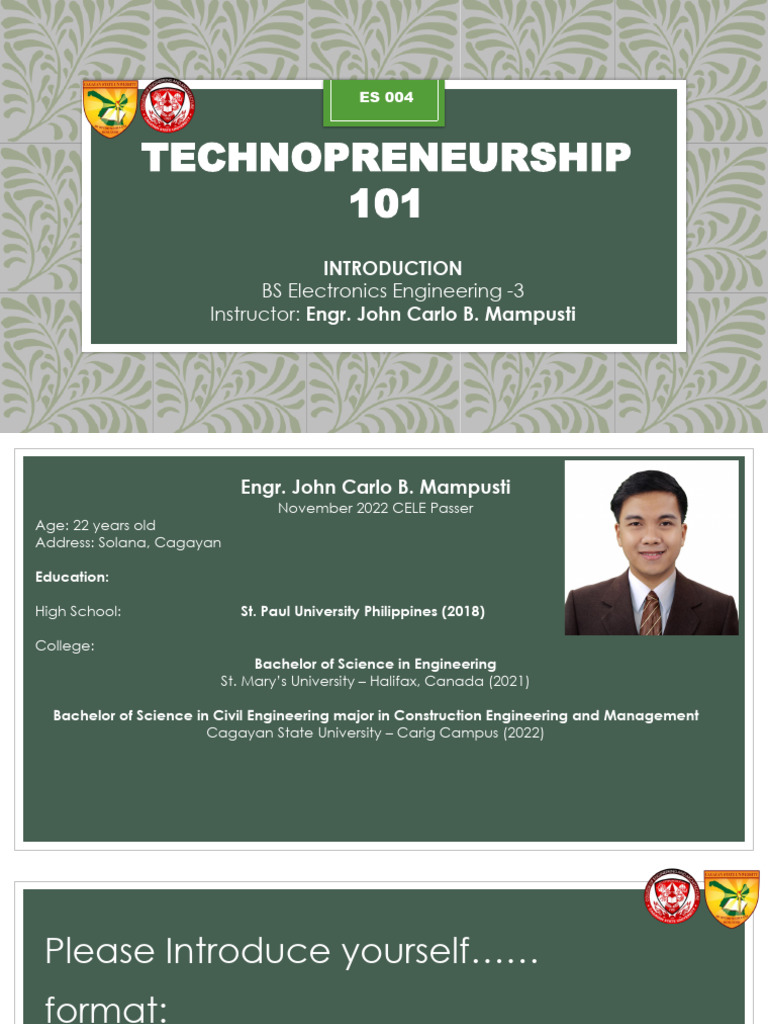 Technopreneurship 101 Topic 1 | PDF | Entrepreneurship | Economies