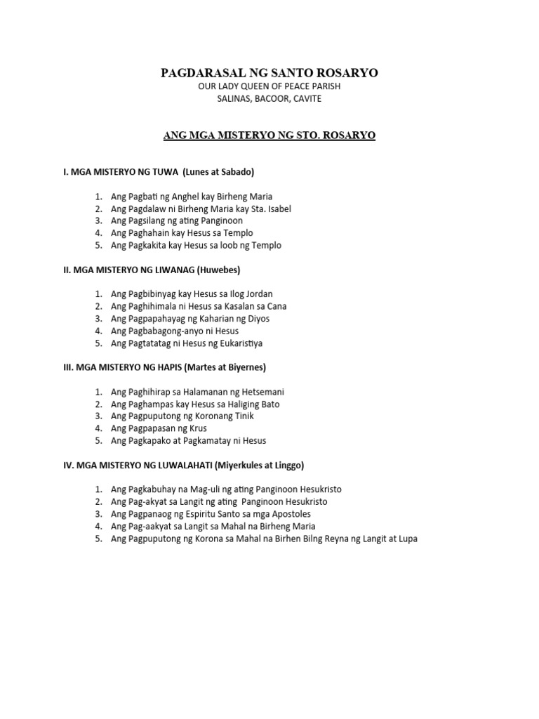 Block Rosary Tagalog | PDF