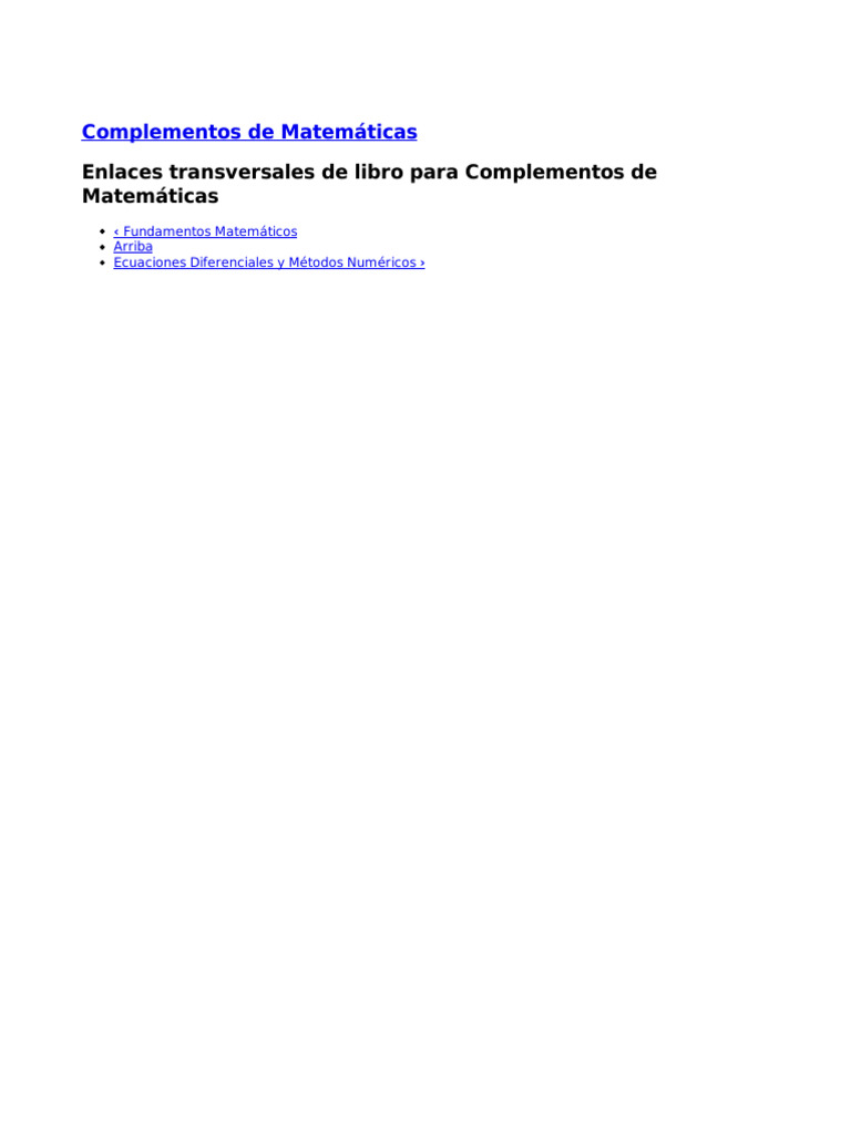 Complementos de Matematicas (1) | PDF