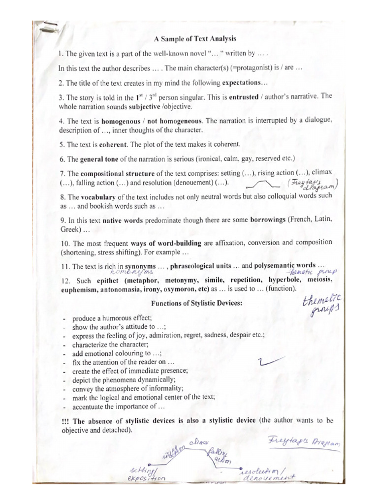 A Sample of Text Analysis | PDF