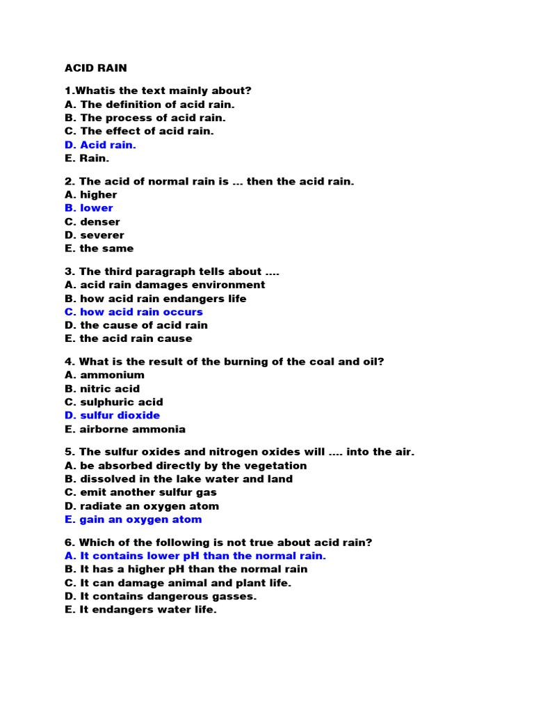 Understanding Acid Rain Effects and Causes | PDF | Art | Technology ...