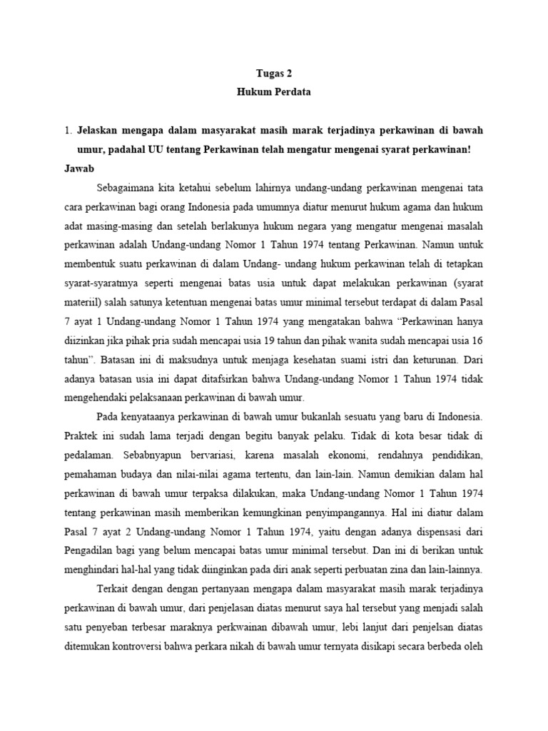 Tugas 2 Hukum Perdata | PDF | Hukum