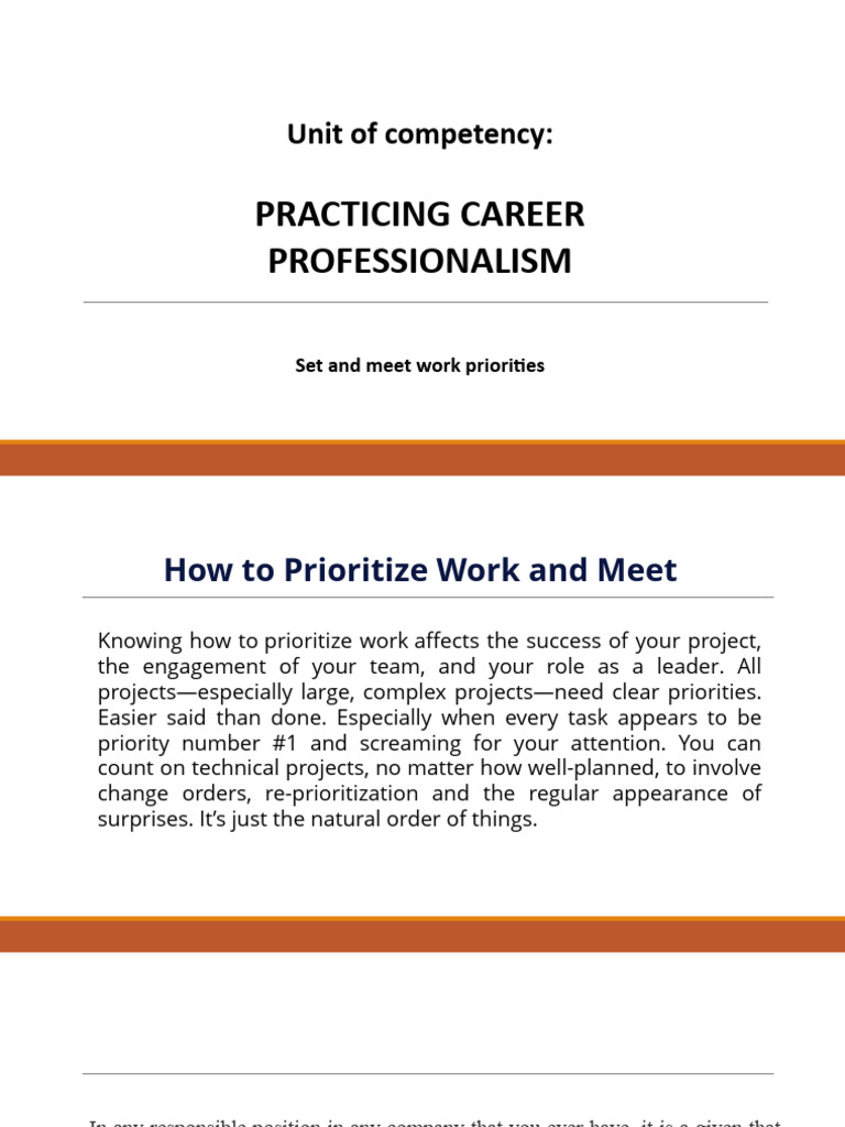 Set and Meet Work Priorities | Download Free PDF | Strategic Planning ...