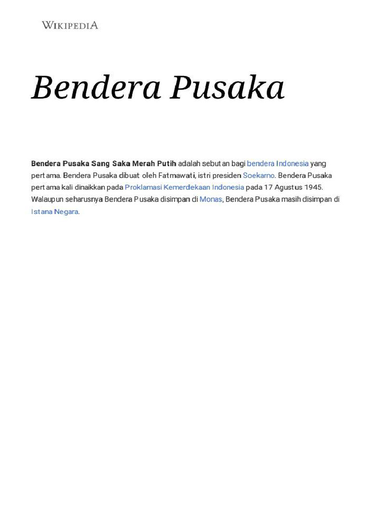 Bendera Pusaka - Wikipedia Bahasa Indonesia, Ensiklopedia Bebas - 240220 - 101012 - 1 | PDF