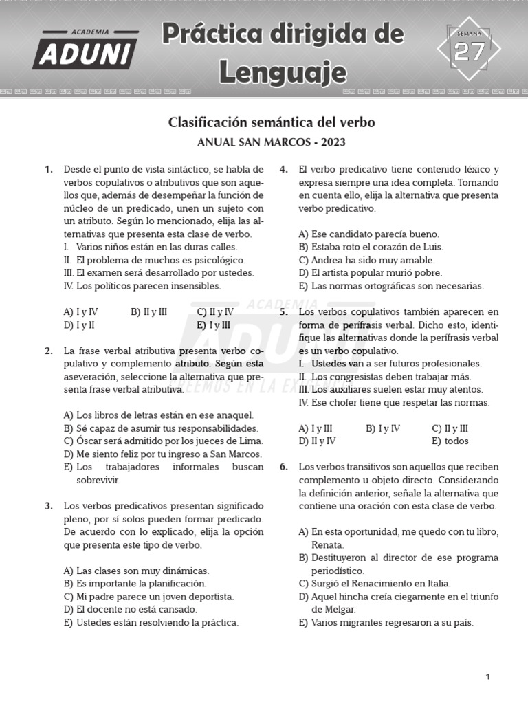 Le - ASM - Diri - Sem 27 | PDF | Verbo | Predicado (Gramática)