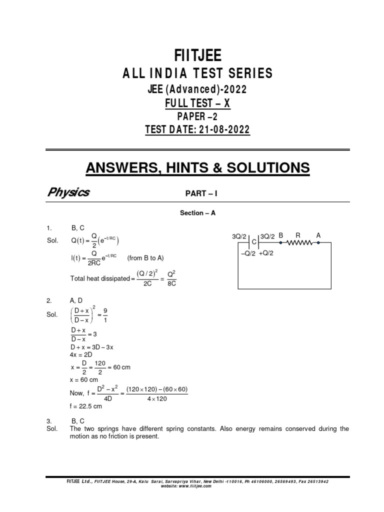 Fiitjee: All India Test Series | Download Free PDF | Hydrogen Bond ...
