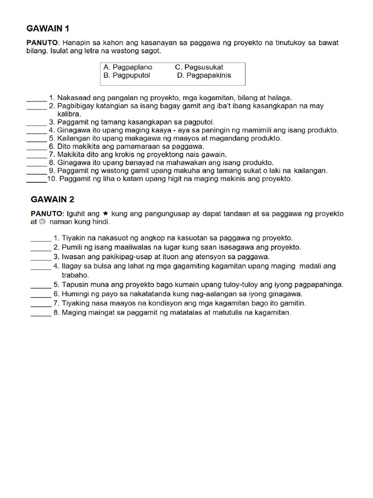 Epp Worksheets W2 Activity 1 5 | PDF
