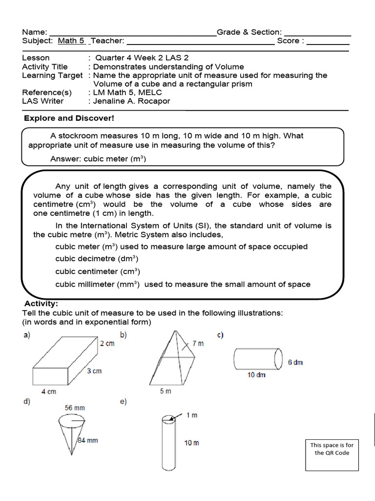 Las Math 5 q4 Week2 Las 2 | PDF | Teaching Methods & Materials ...
