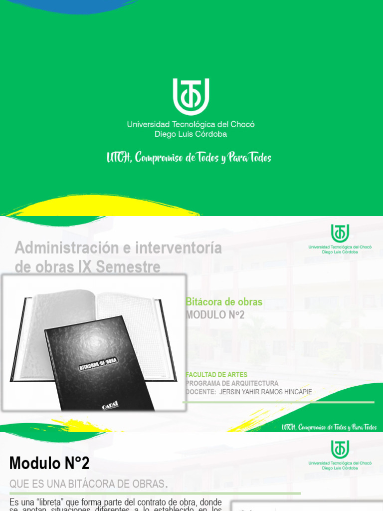 Administracion e Interventoria de Obras Modulo N°2 Bitacora de Obras | PDF | Blog