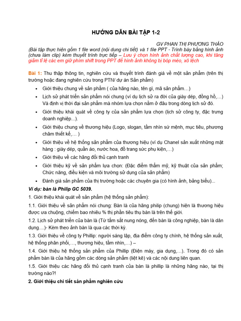 2023 Huong Dan Bai Tap 1+2 | PDF