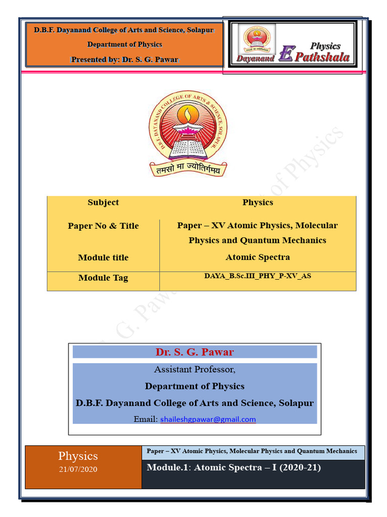 Fine Structure of Sodium | PDF | Emission Spectrum | Atomic Orbital