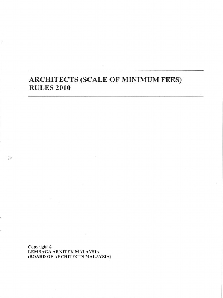 LAM Architects Scale of Minimum Fees 2010 | PDF