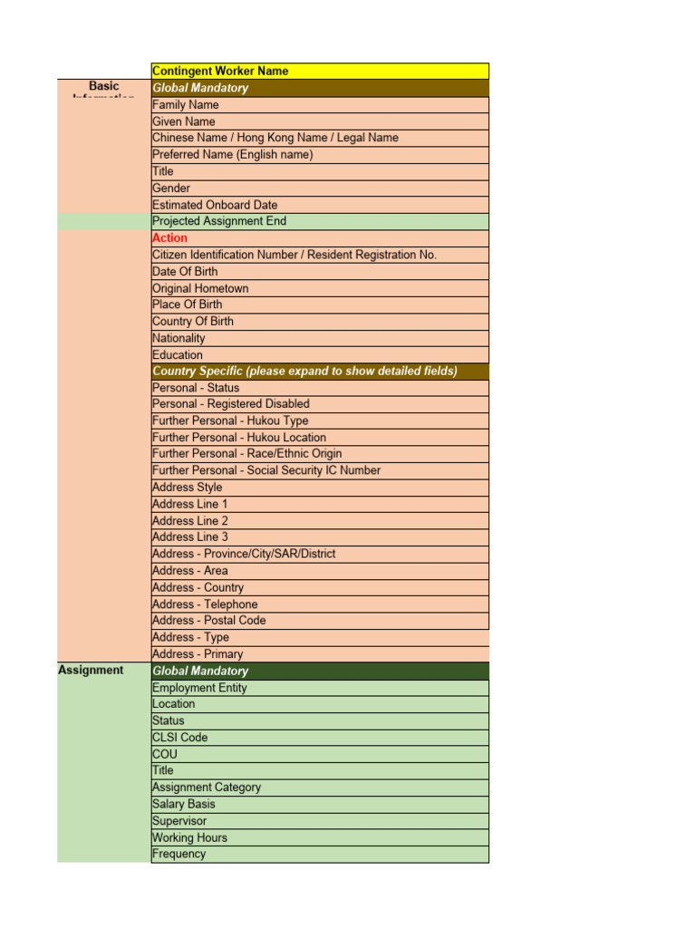 Contingent Worker Information Form | PDF | Employment | Labor