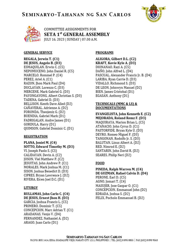 SETA-2023-2024-First-Assembly-Committees | PDF