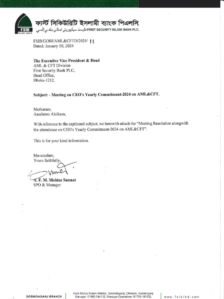 CEO's Commitment Meeting Resolution | PDF